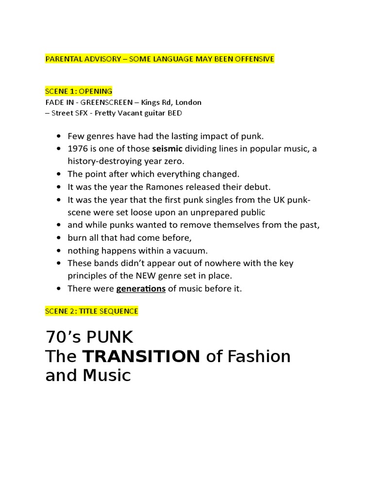 Punk Script Improved | PDF | Punk Rock | British Styles Of Music