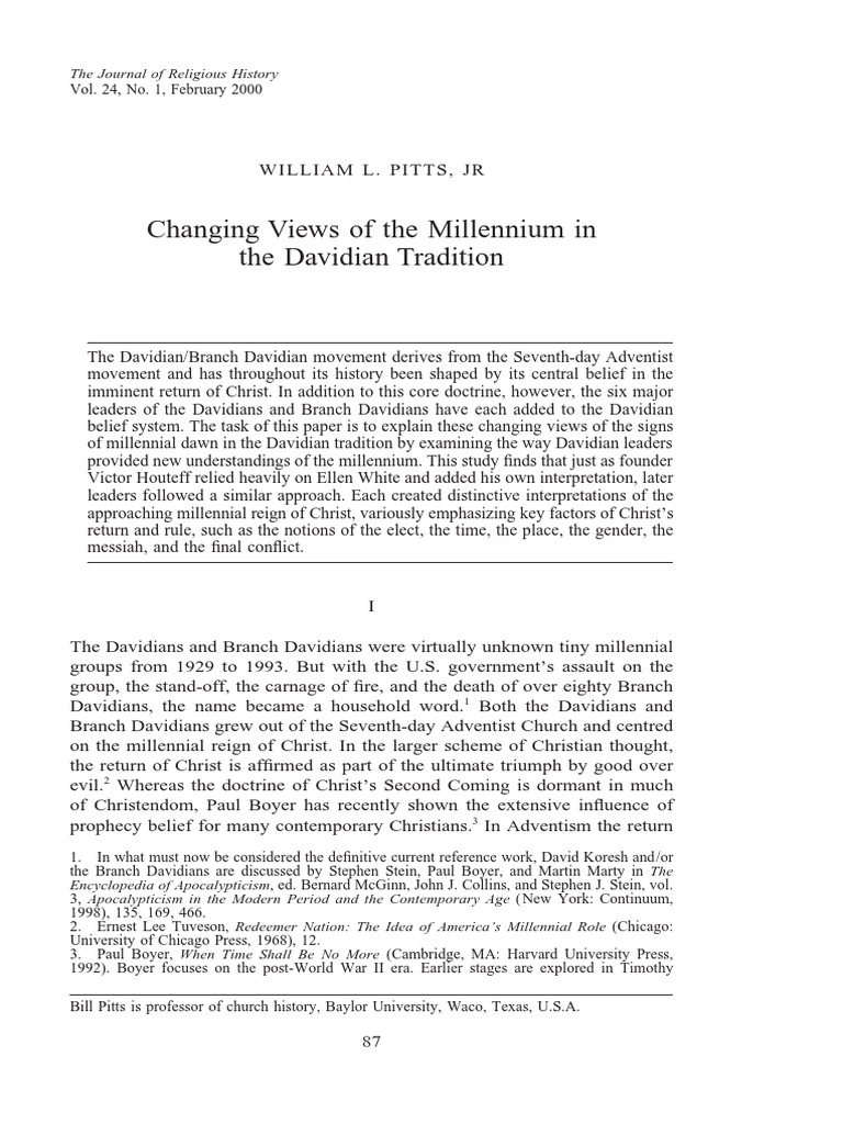 Changing Views of The Millennium in The Davidian Tradition | PDF ...