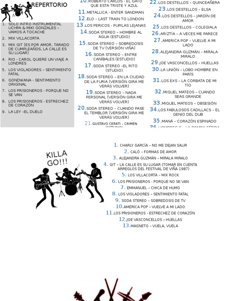 REPERTORIO | PDF | Grupos musicales | Musica en español