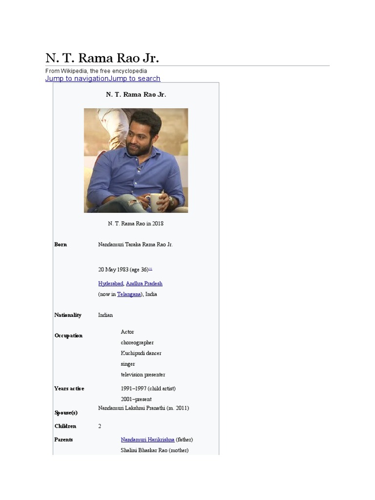 N. T. Rama Rao JR | PDF | Cinema Of India