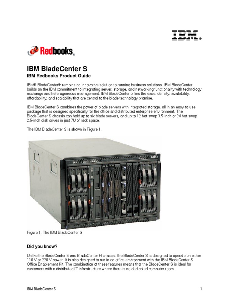 IBM BladeCenter S RedBook | PDF | Computer Networking | Computer Architecture