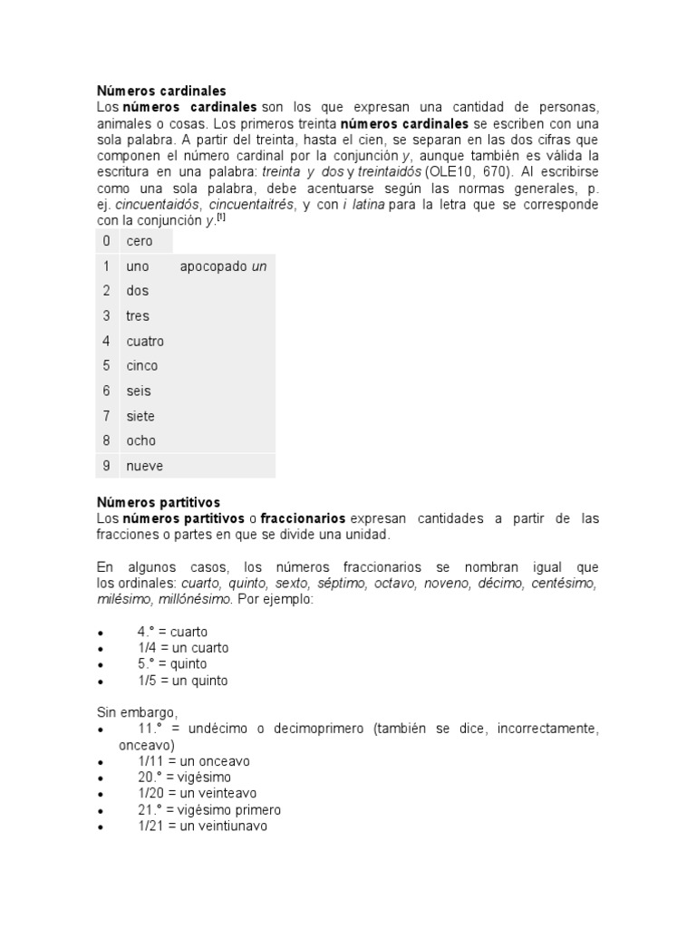 Números Cardinales | PDF | Números | Notación