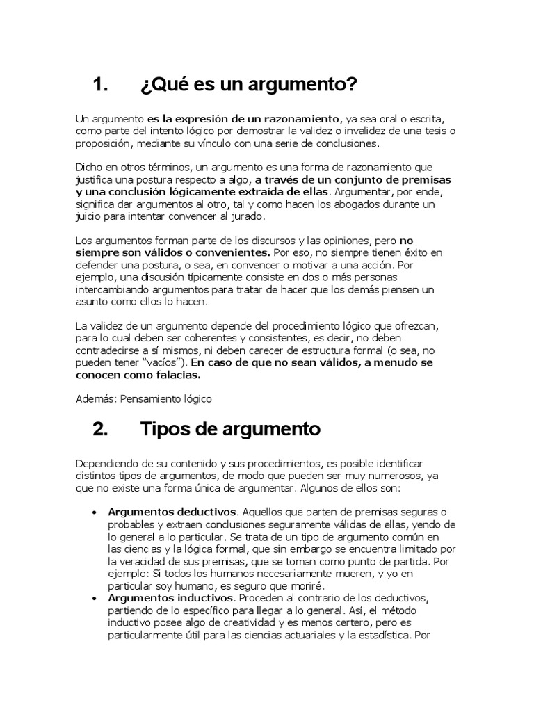Qué Es Un Argumento | PDF | Argumento | Justificación