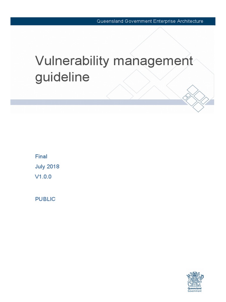 Vulnerability Management Guideline v1.0.0 PUBLISHED | PDF | Vulnerability (Computing ...