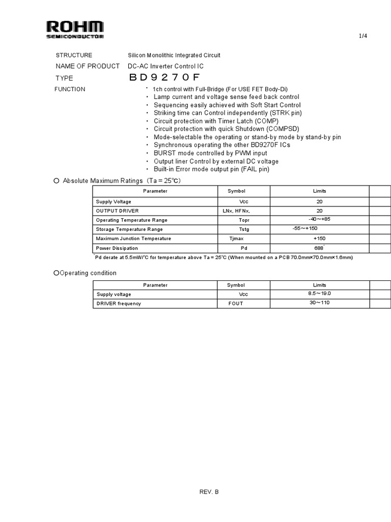 BD9270F | PDF | Electronic Circuits | Field Effect Transistor