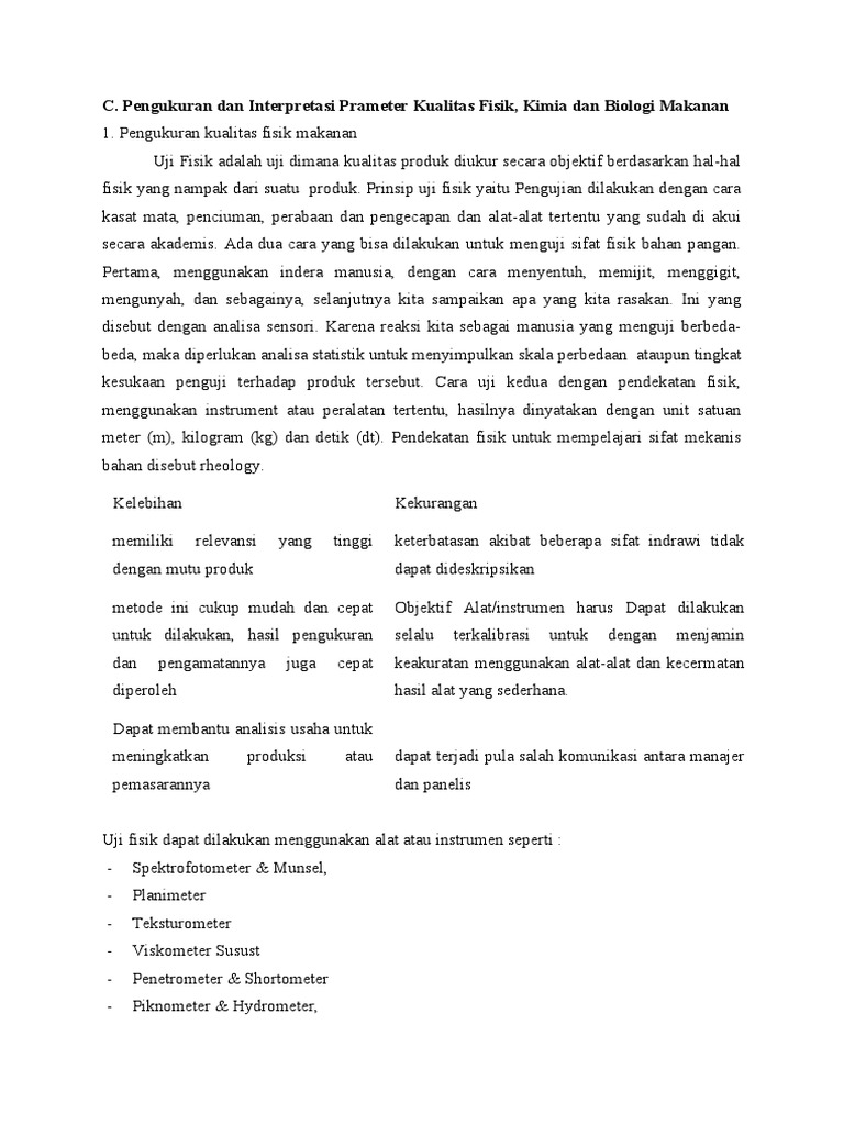 Kualitas Makanan | PDF