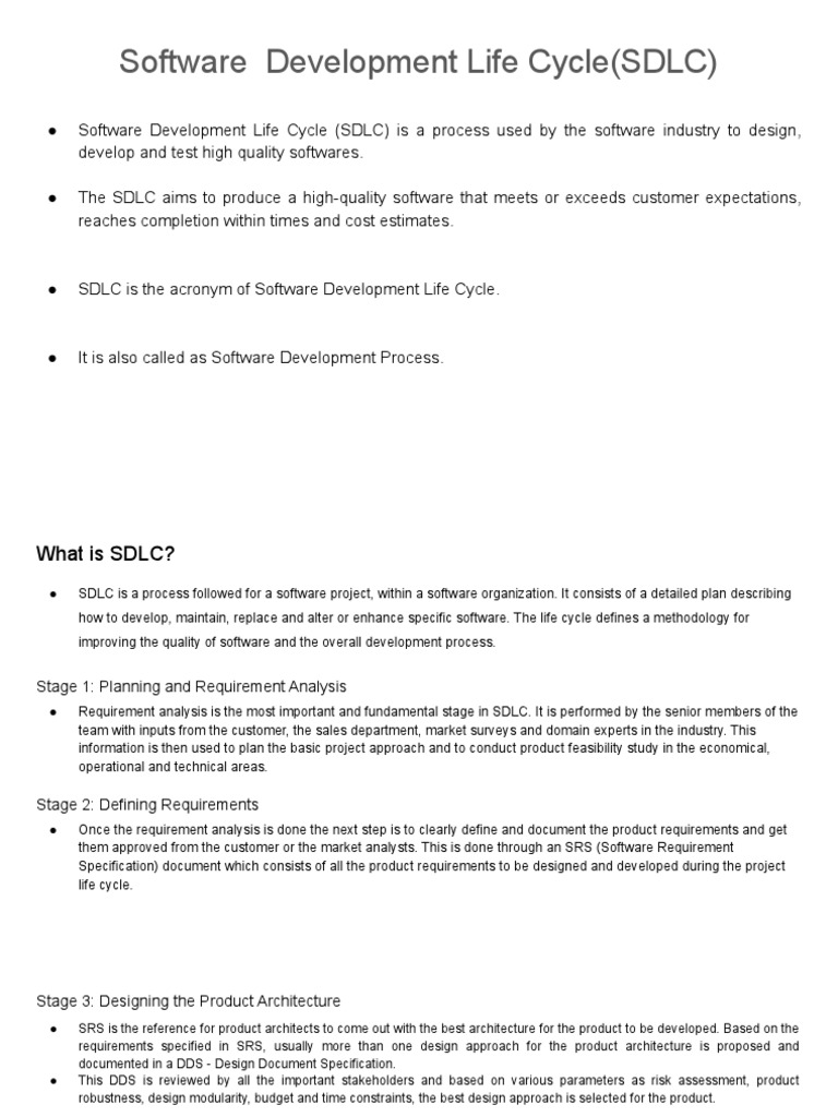 Software Life Cycle | PDF | Agile Software Development | Software ...