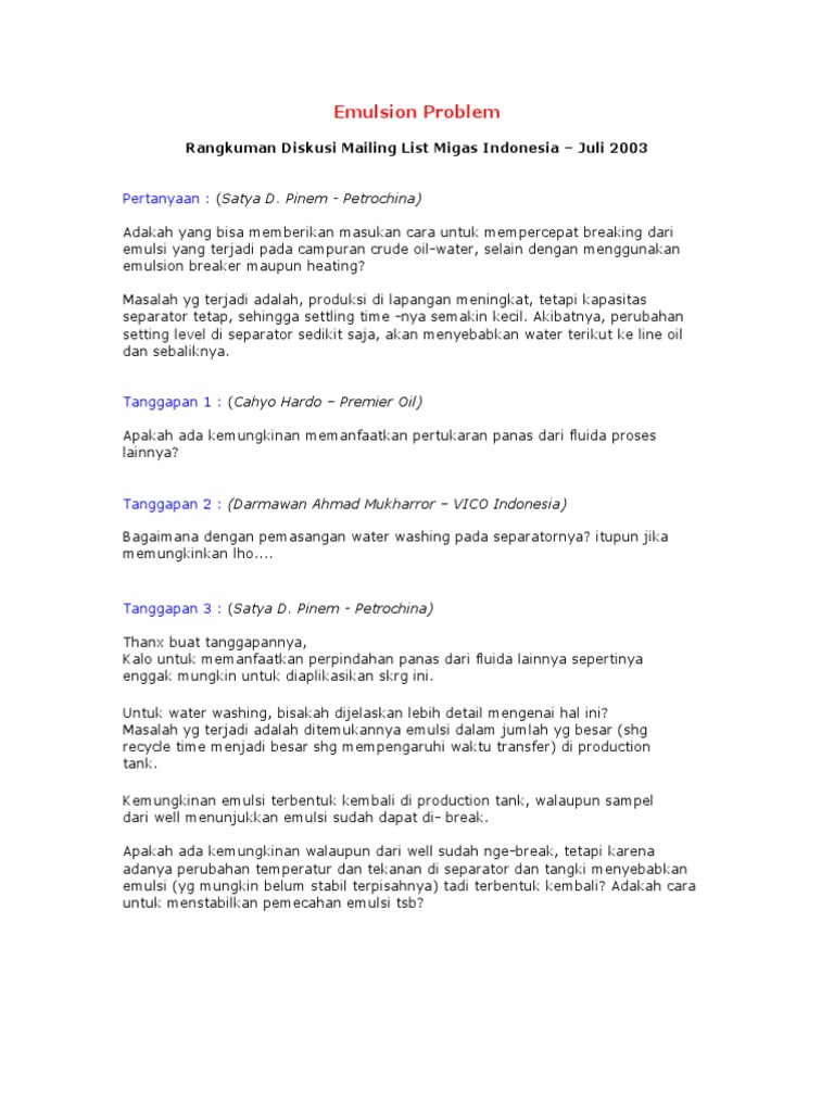 Emulsion Problem | PDF