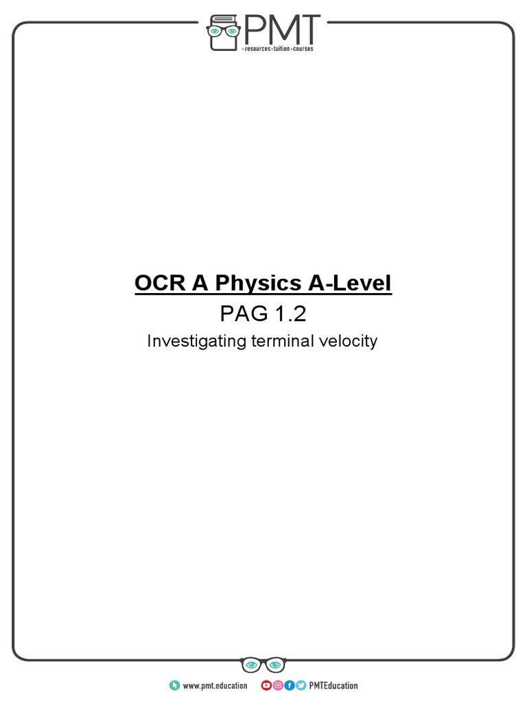 Investigating Terminal Velocity Experiment | PDF