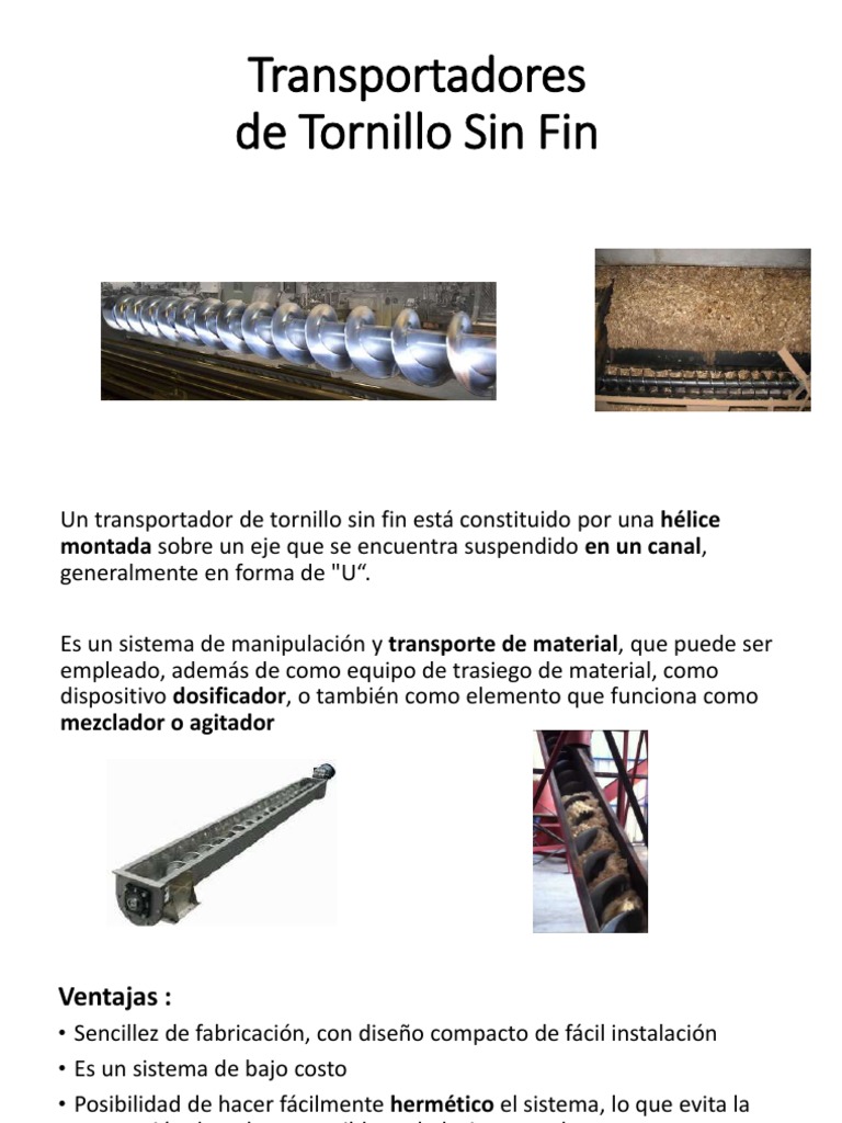 Tornillo Sin Fin PDF | PDF | Tornillo | Eje