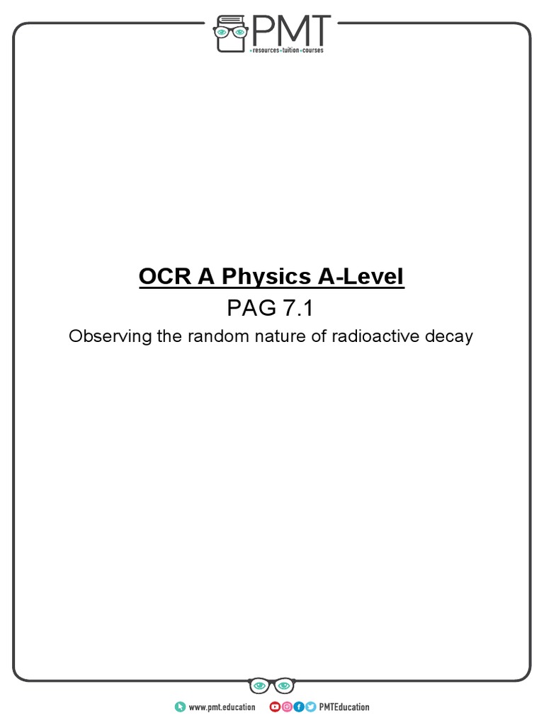 PAG 07.1 - Observing Radioactive Decay's Random Nature | PDF ...