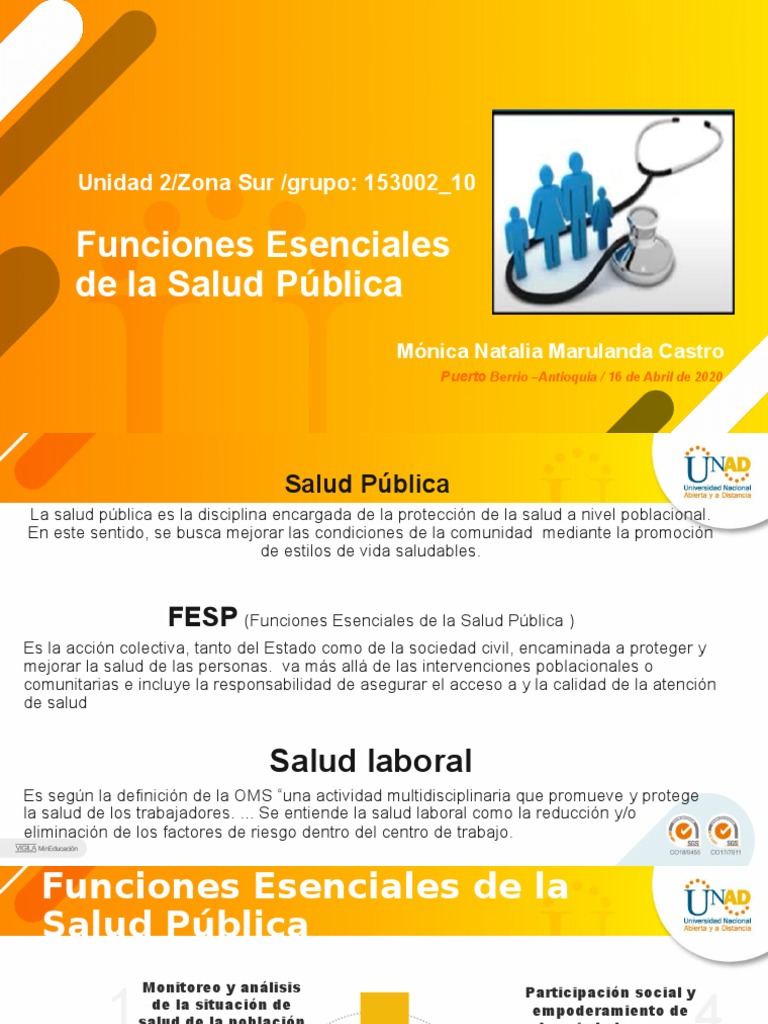 Funciones Esenciales de La Salud Pública | PDF | Salud pública | Calidad (comercial)