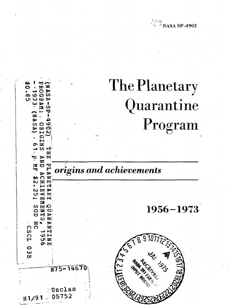 NASA's Planetary Quarantine 1956-73 | PDF | Jet Propulsion Laboratory ...