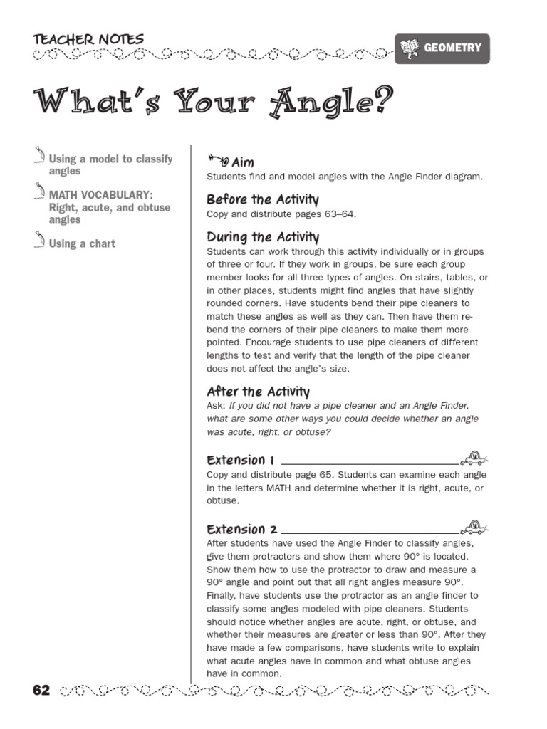 Angle Scavenger Hunt Packet | PDF | Angle | Elementary Geometry