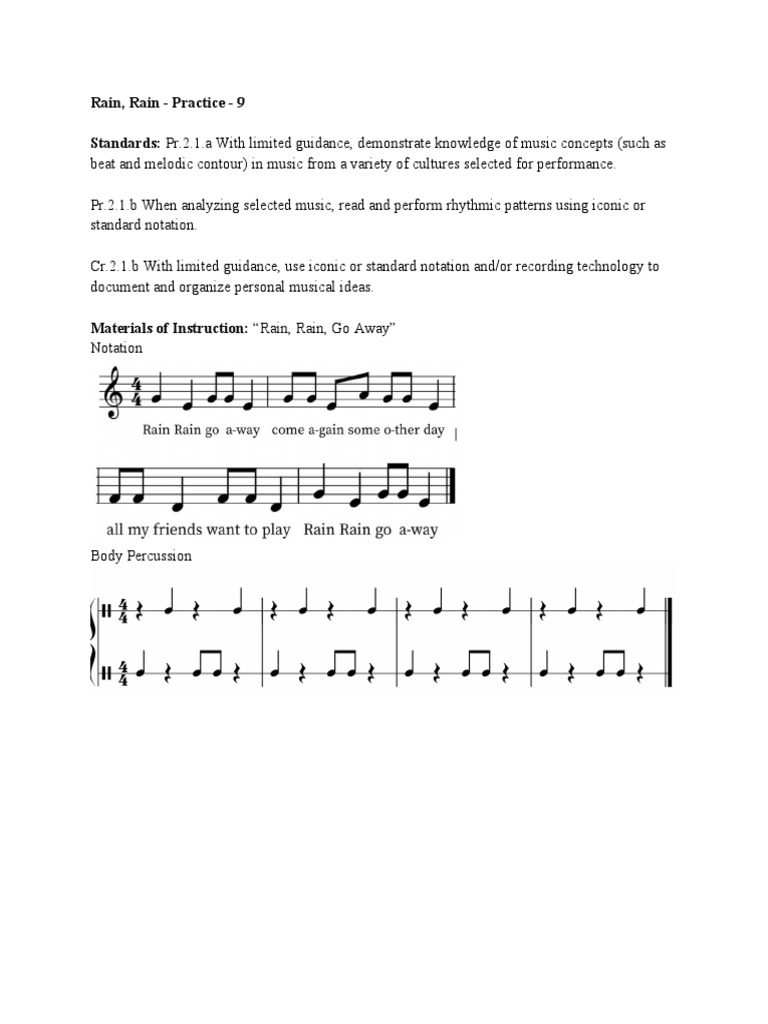 Rain Rain - Practice | PDF | Rhythm | Entertainment (General)