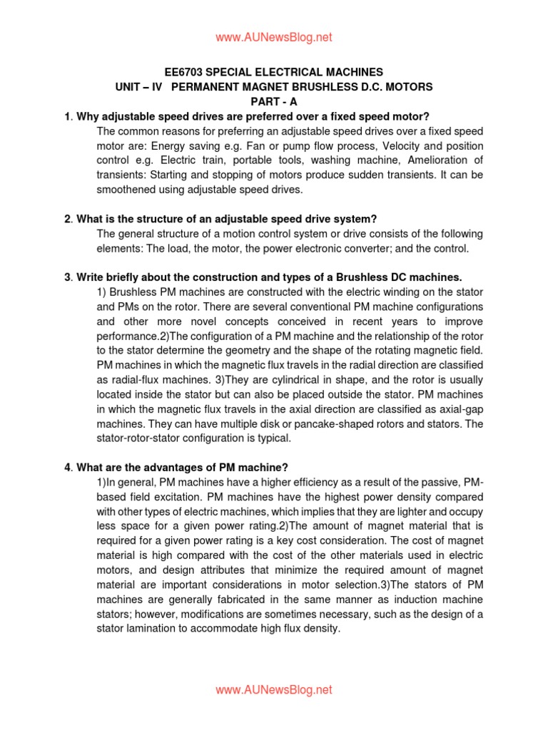Module 3 - 2&16marks | PDF | Electric Motor | Electrical Components