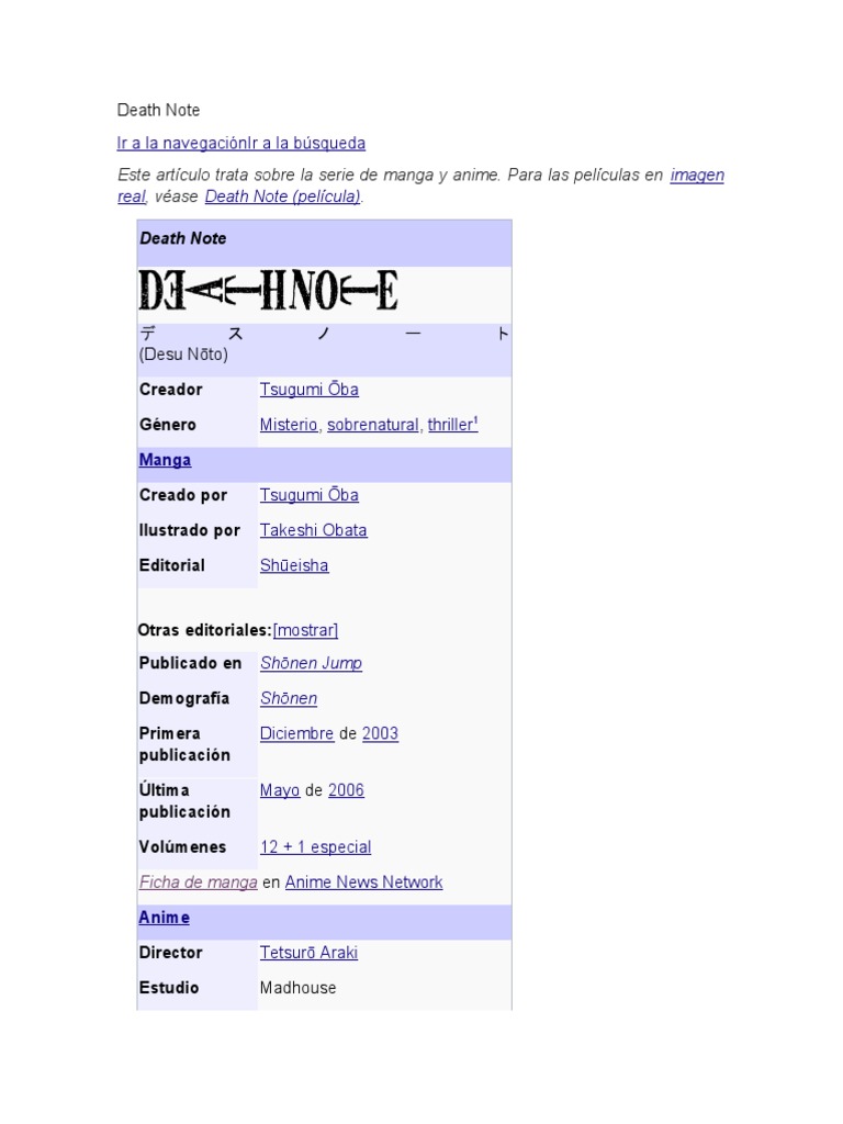 Death Note | PDF | Anime | Manga