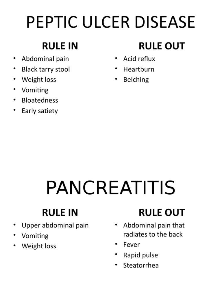 Peptic Ulcer Disease: Rule in Rule Out | PDF