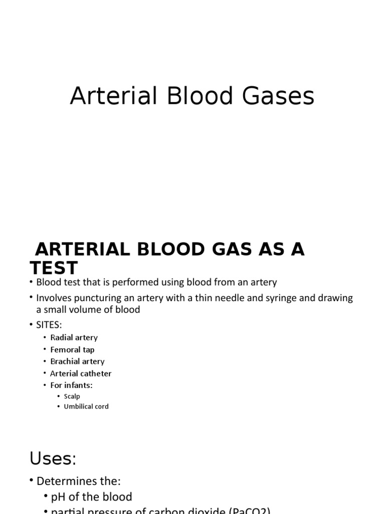 Arterial Blood Gases | PDF | Artery | Blood