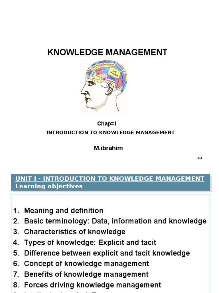 Introduction To Knowledge Management Chap#1 | PDF | Tacit Knowledge ...