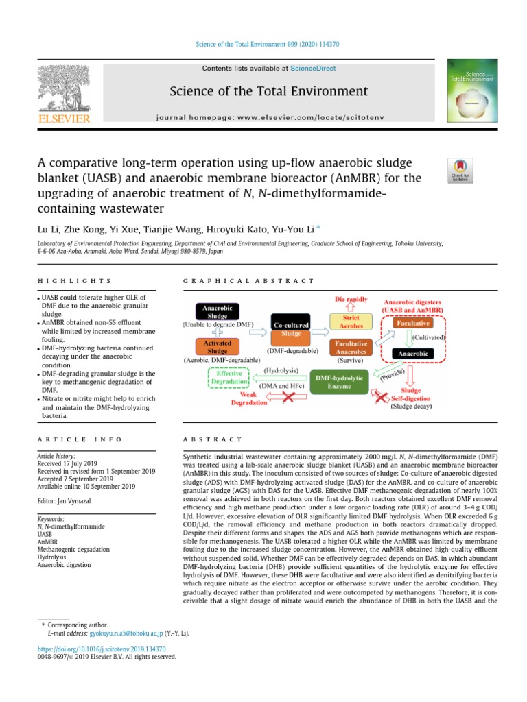 A Comparative Long Term Operation Using Up Flow Anaerobic Slu - 2020 ...