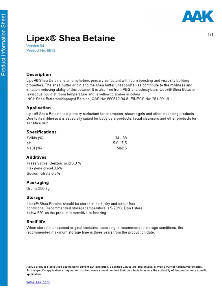 Lipex Shea Betaine Literatura | PDF