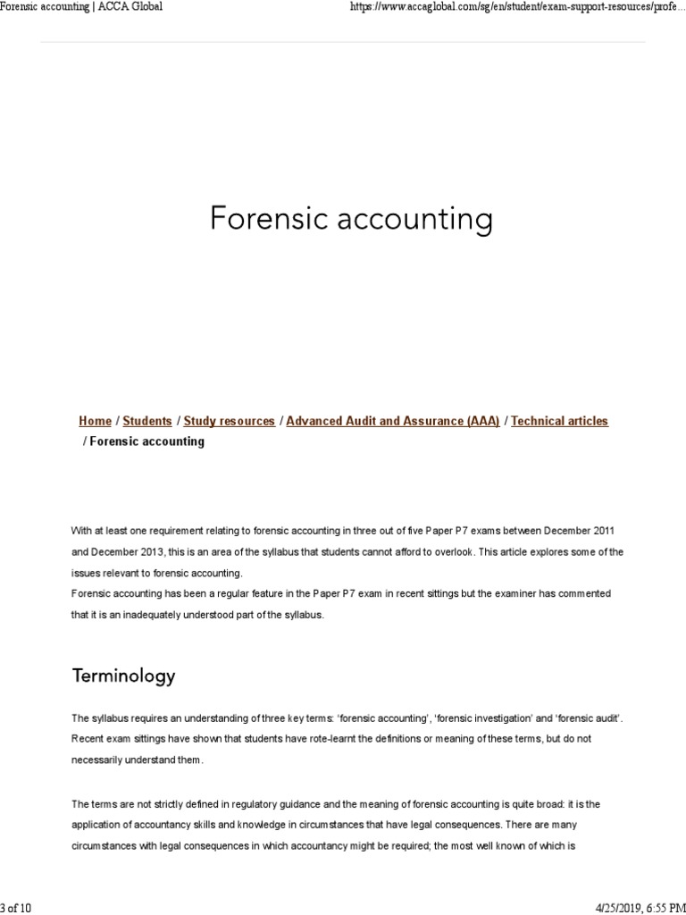 An Overview of Forensic Accounting: Applications, Techniques, and the ...
