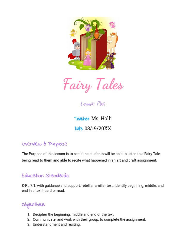 Fairy Tales: Lesson Plan | PDF