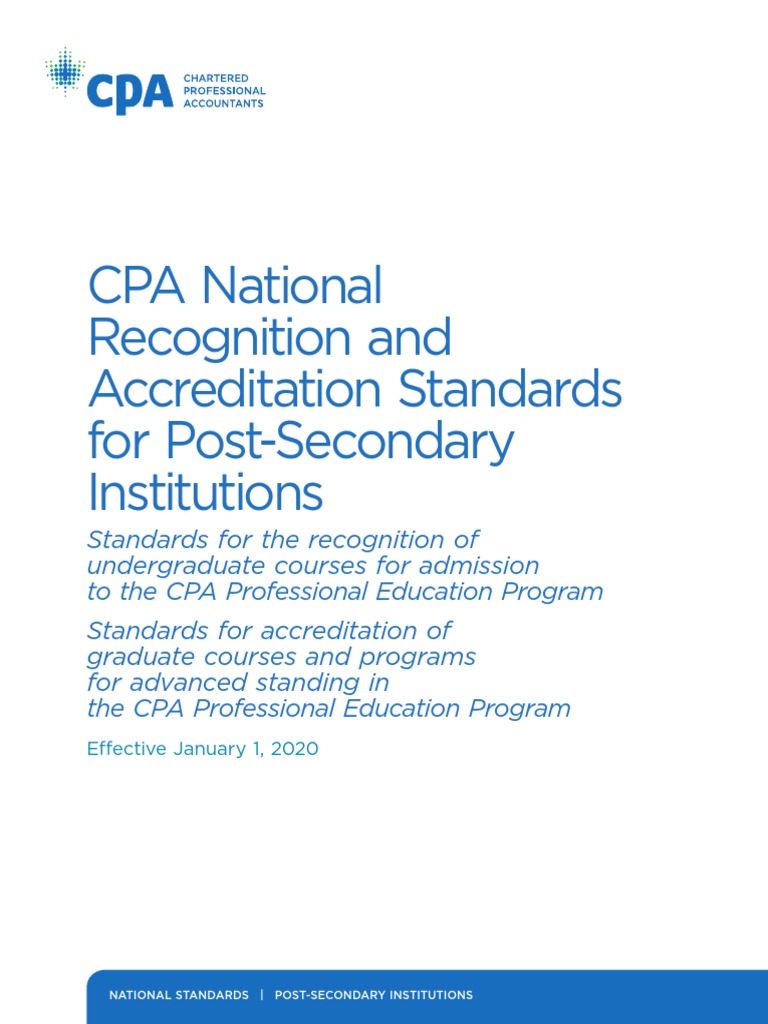 CPA National Recognition and Accreditation Standards For Post-Secondary ...