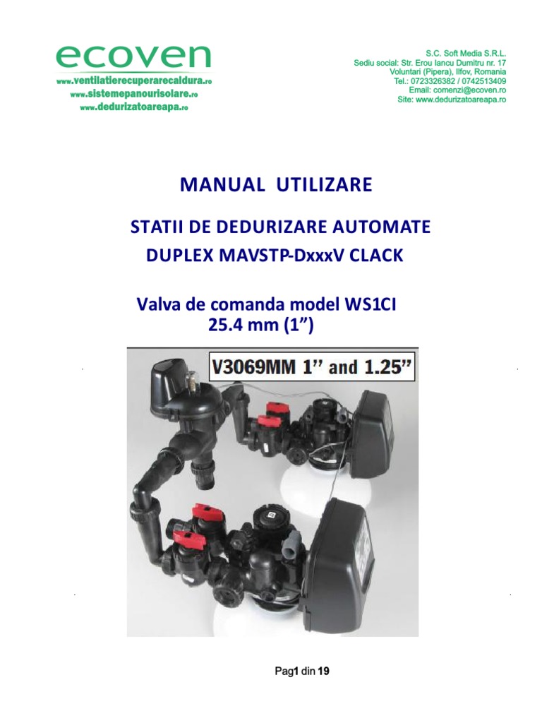 Manual Statii Dedurizare Apa Duplex STILLWATER PRATT DUPLEX STP D PDF ...
