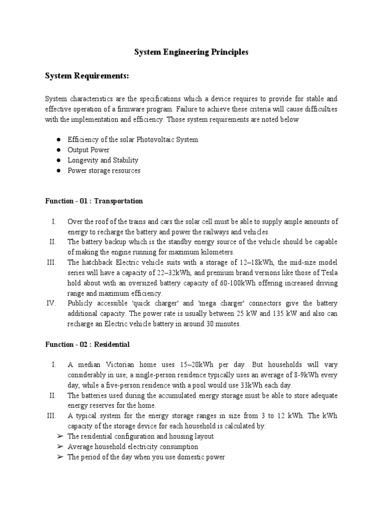 System Engineering Principles 02 | PDF | Photovoltaic System | Power ...