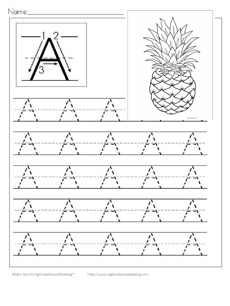 Litera A Mare de Tipar Clasa Pregatitoare | PDF