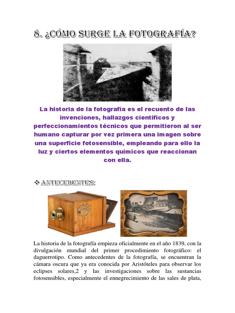 Historia de La Fotografia | PDF | Conservacion Y Restauracion | Artesanías