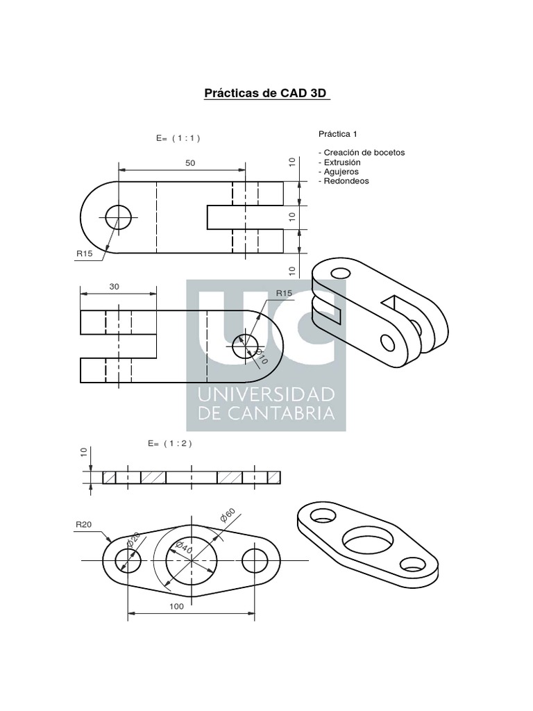 Practicas AUTOCAD | PDF | Máquinas | Ingeniería mecánica