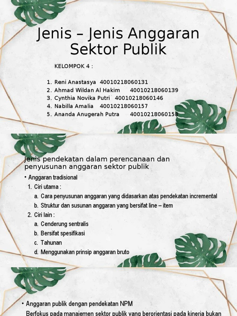 4 - Jenis - Jenis Anggaran Sektor Publik | PDF | Bisnis