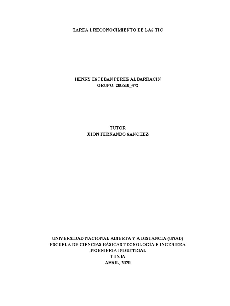 Tarea 1 Tics | PDF | Tecnología de información y comunicaciones | Comunicación