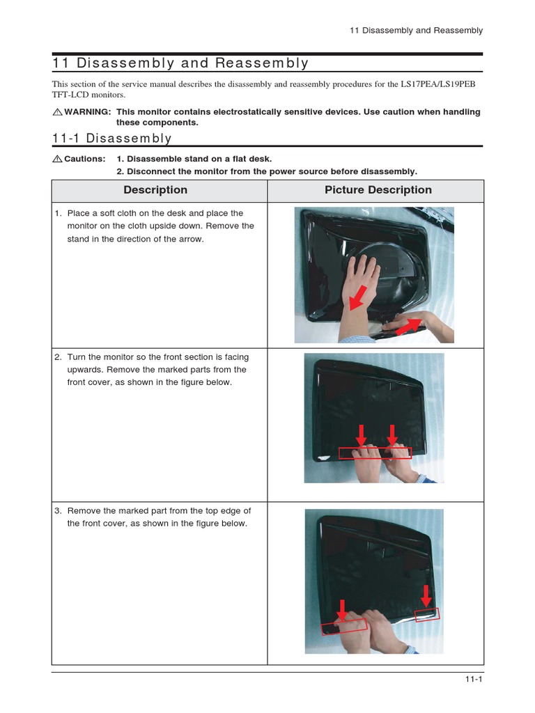 Disassemble and Reassemble an LCD Monitor | PDF | Computer Monitor ...