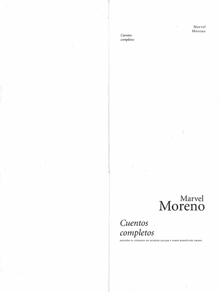 Cuentos Completos Marvel Moreno | PDF