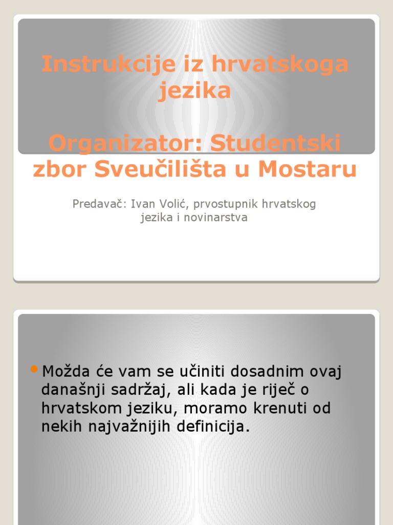 Instrukcije Iz Hrvatskoga Jezika | PDF