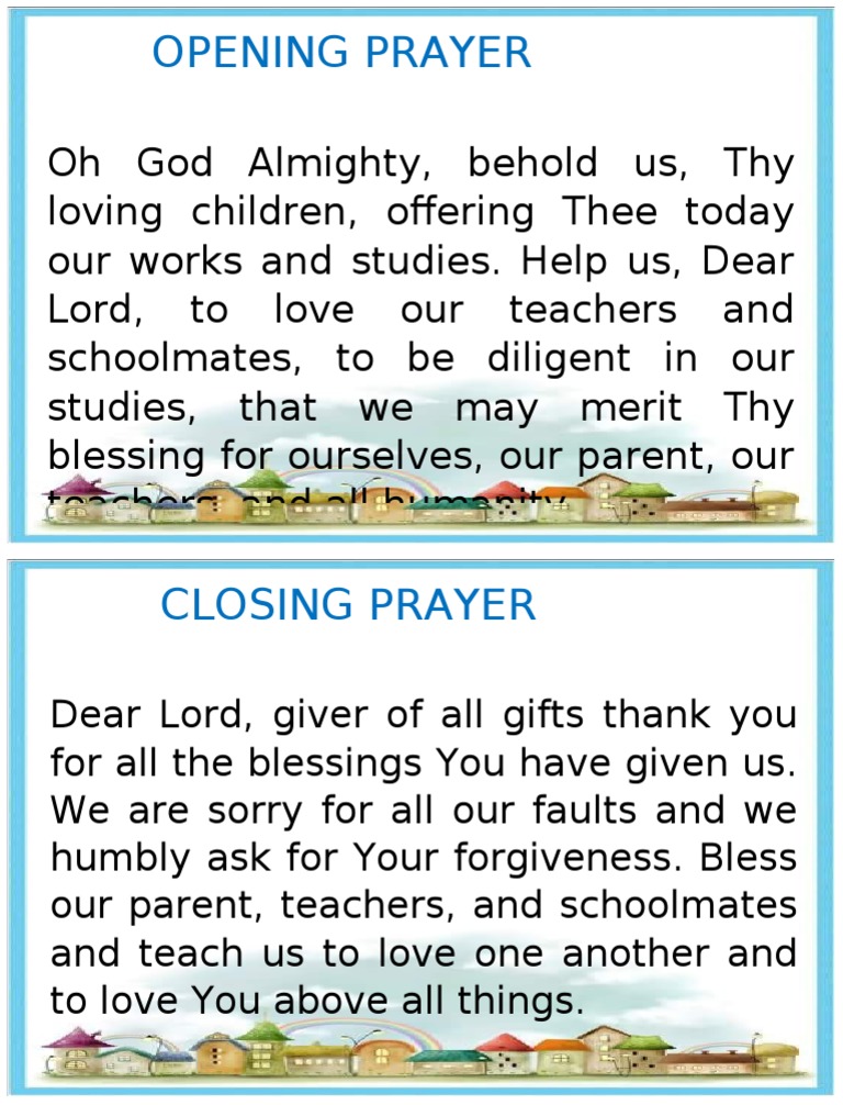 Opening and Closing Prayer | PDF