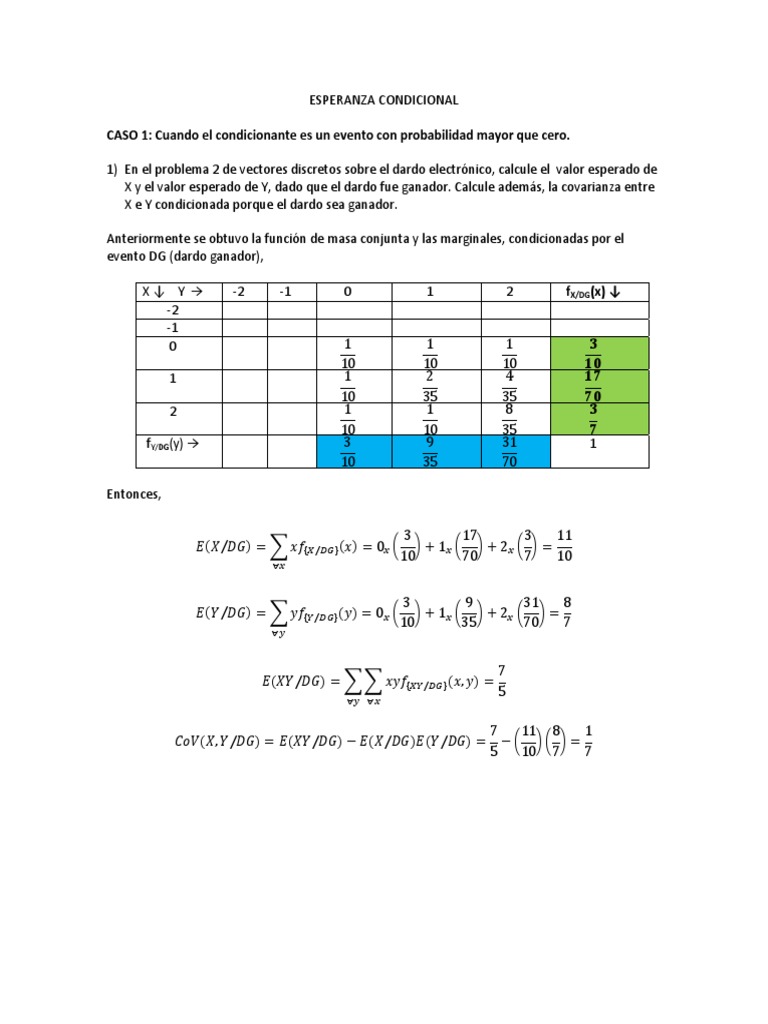 Esperanza Condicional en Vectores | PDF | Enseñanza de matemática ...
