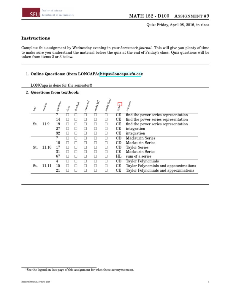 Instructions: MATH 152 - D100 A #9 | PDF | Educational Assessment And ...