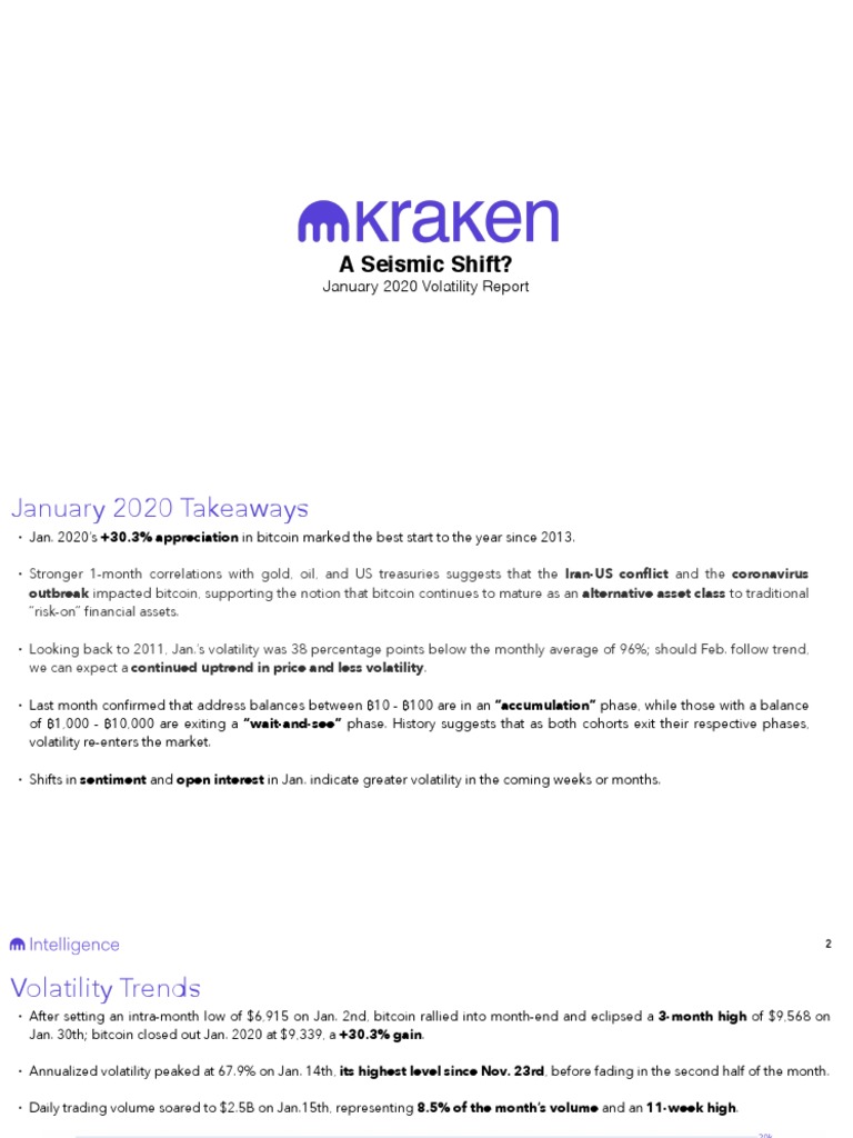Kraken BTCVolume Report January 2020 | PDF | Inflation | Bitcoin