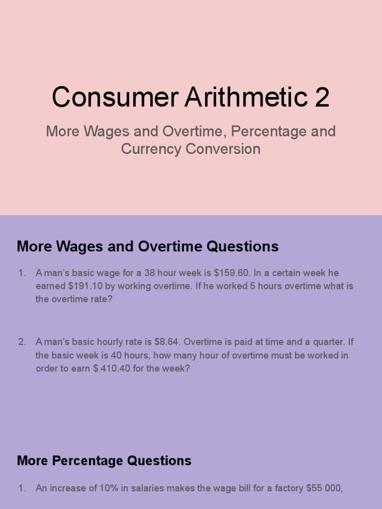 Consumer Arithmetic 2 | PDF | Exchange Rate | Banking