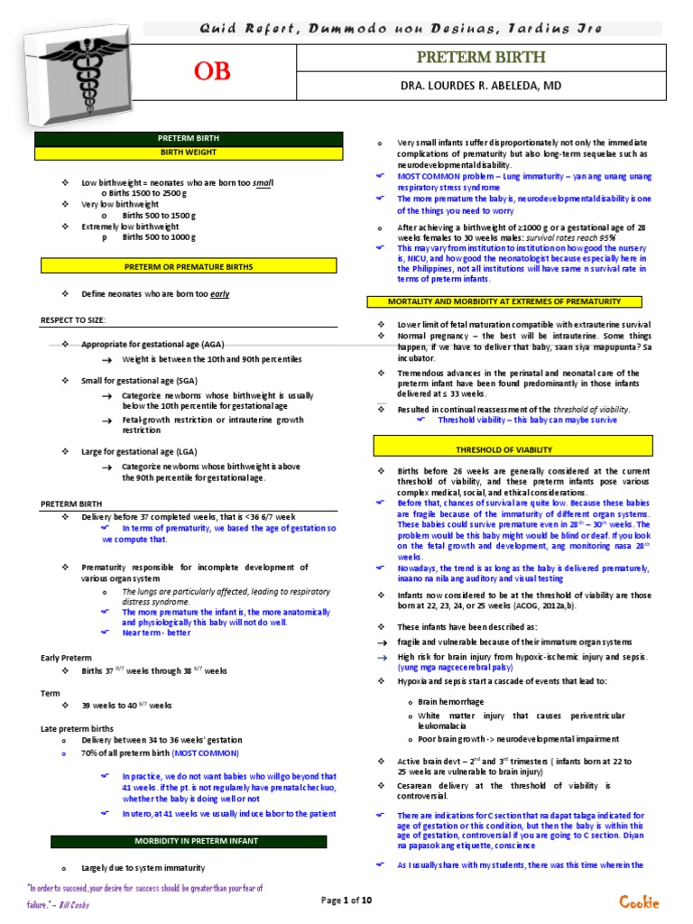 Ob Preterm Birth | PDF | Preterm Birth | Childbirth