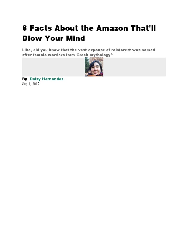 8 Facts About The Amazon | PDF | Amazon Rainforest | Rainforest