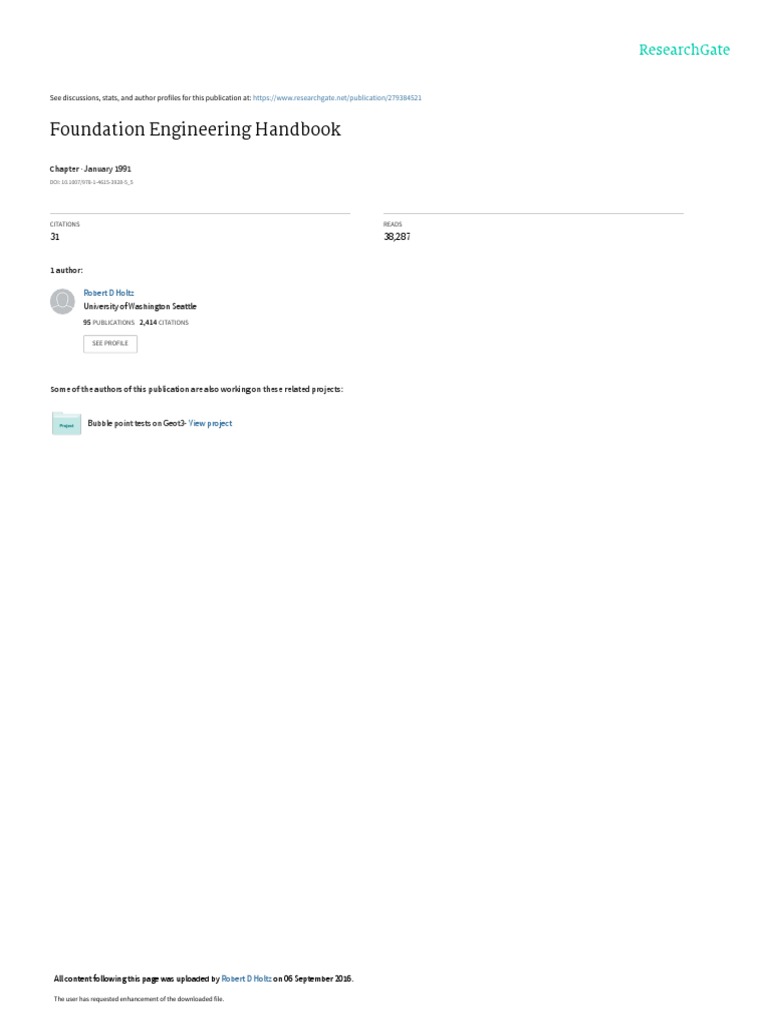 Foundation Engineering Handbook | PDF