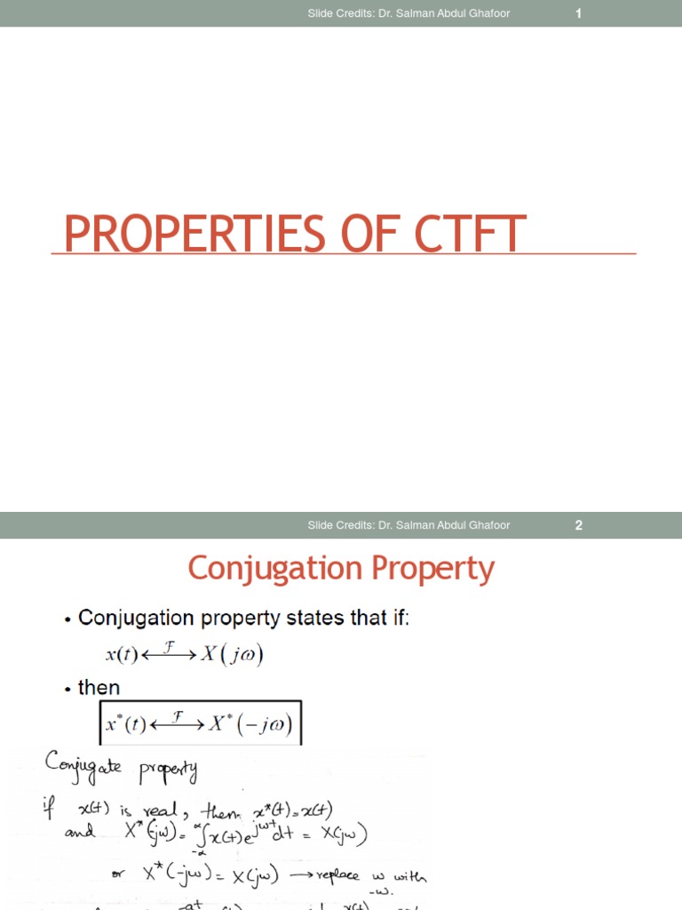 Lecture-21 CTFT Properties-2 - Updated PDF | PDF | Fourier Transform ...
