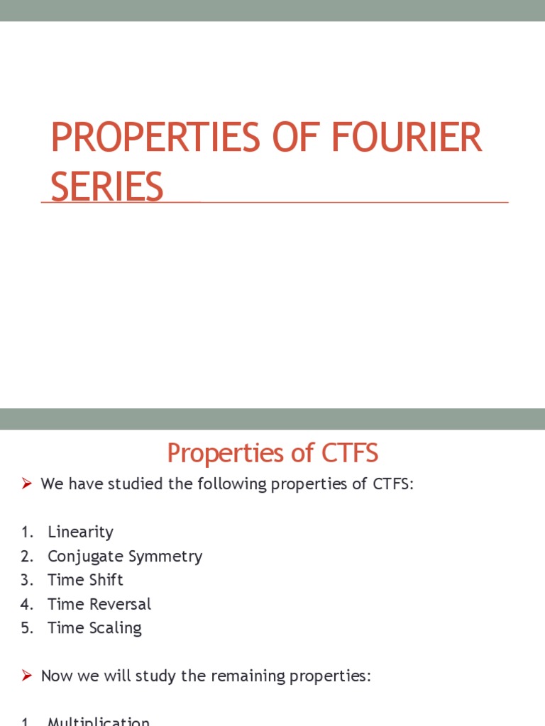 Key Properties of Fourier Series | PDF