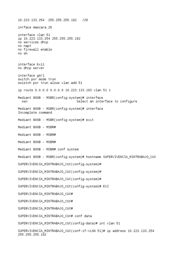 Configuracion Mediant 800 MSBR | PDF | Comunicación por medio de ordenadores | Redes